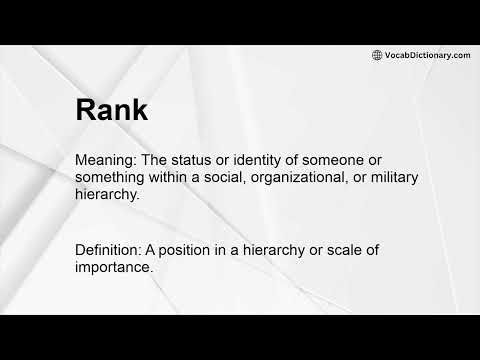 Rank Meaning