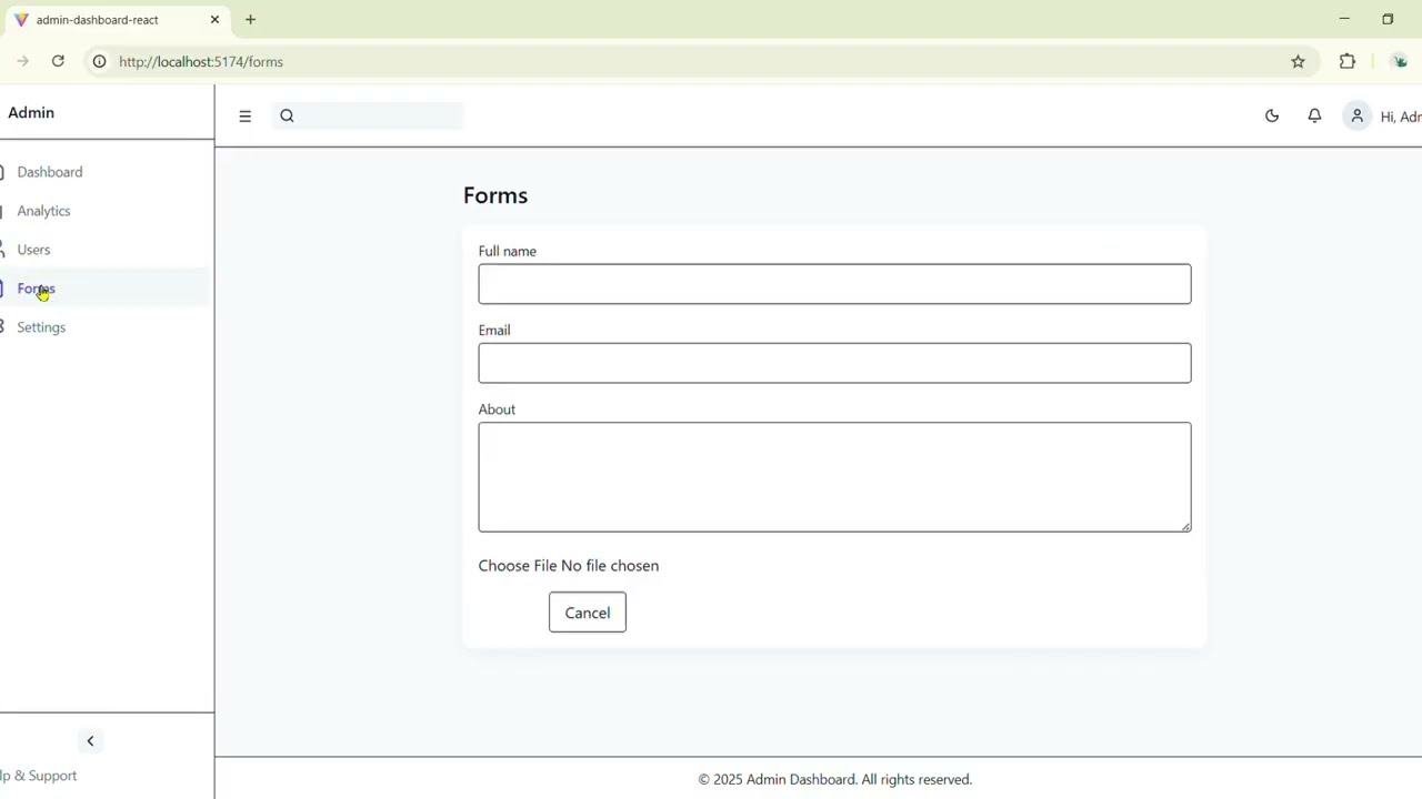 Modern Admin Dashboard UI using React + Tailwind CSS | Full Responsive
