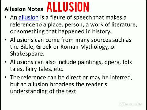 Allusion, Figure of Speech. Poetic and Literary Device. English Learning.