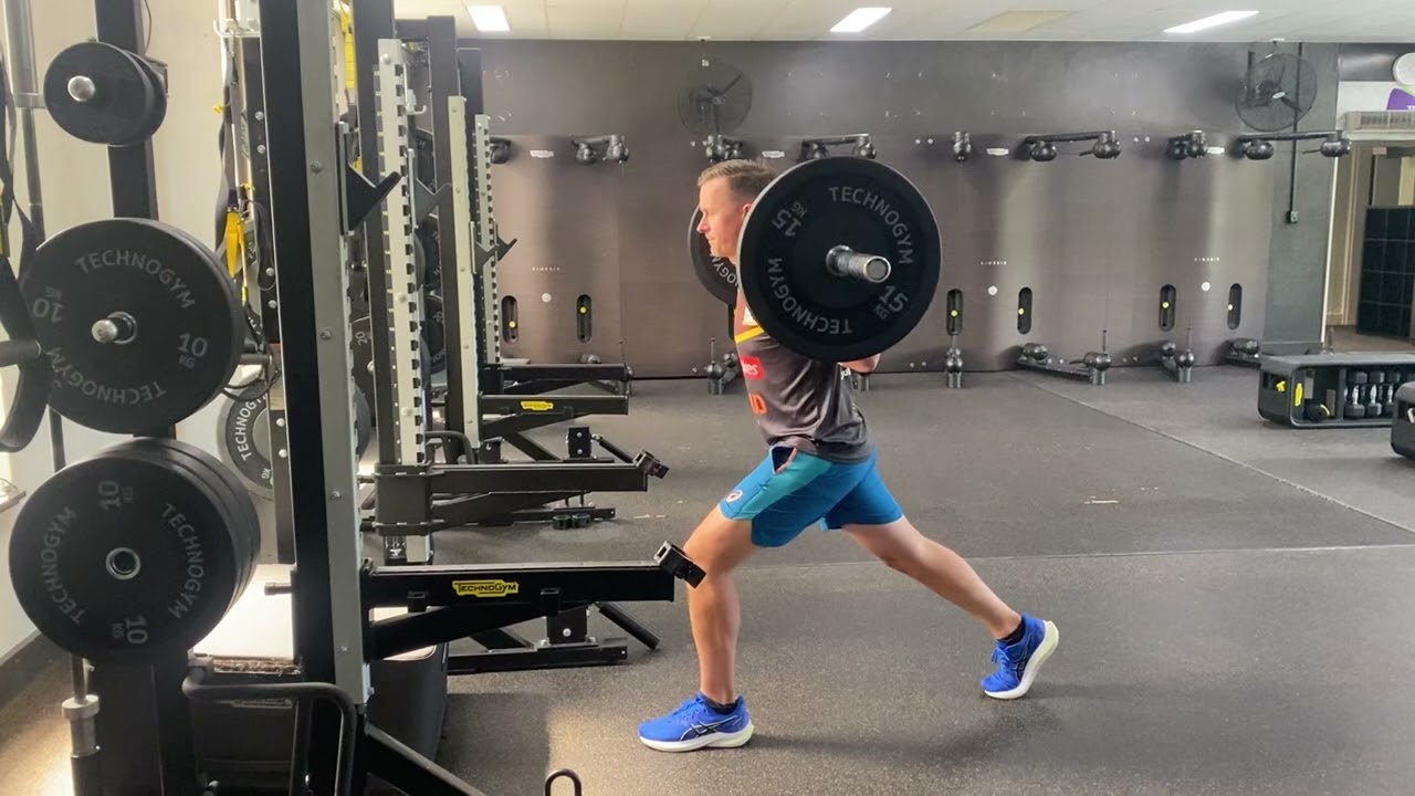BB Split Squat with explosive knee drive