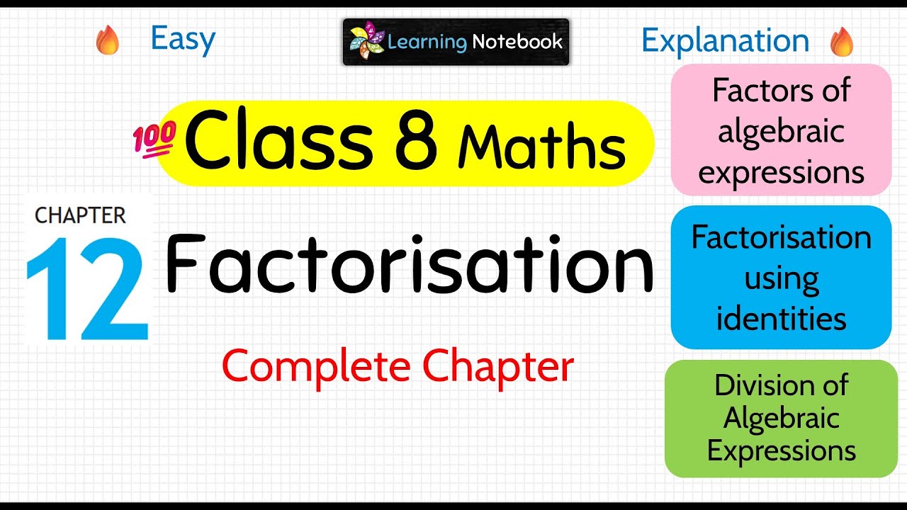 Class 8 Factorisation | Class 8 maths chapter 12 factorisation