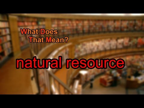 What does natural resource mean?