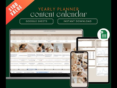 Social Media Content Calendar & Planner Template | Google Sheet Spreadsheets | Digital Download