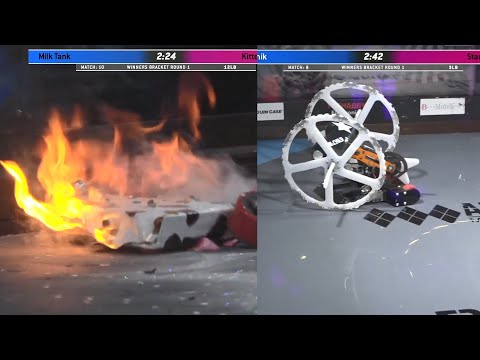 Milk Tank vs Kitten Mittens - 12lb and Tothik vs Starchild - 3lb Robot Combat