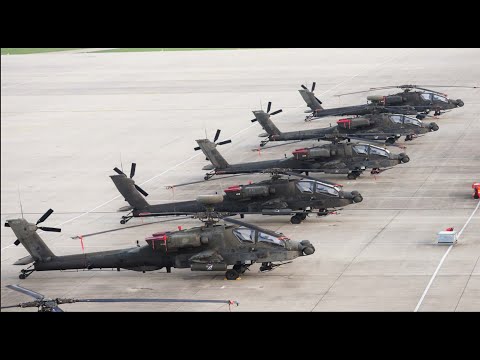 AH-64 Apache helicopters arrive at Illesheim Army Airfield 2019