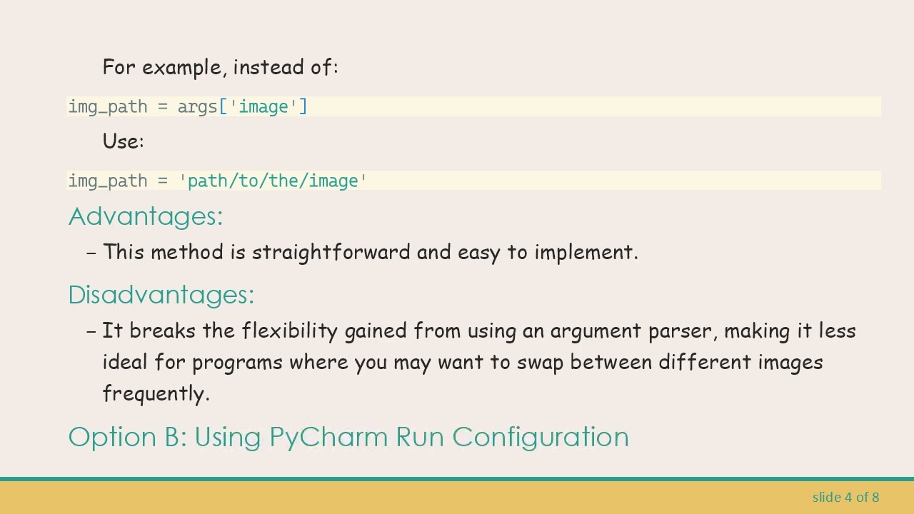 Resolving Command Line Argument Errors When Running Scripts in PyCharm