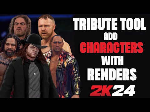 WWE 2K24 TRIBUTE TOOL FOR ADDING MULTIPLE WRESTLERS WITH RENDERS (FREE METHOD)