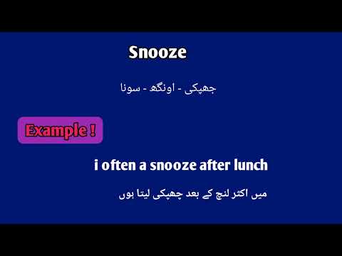 Snooze meaning in hindi urdu,Snooze ka matlab