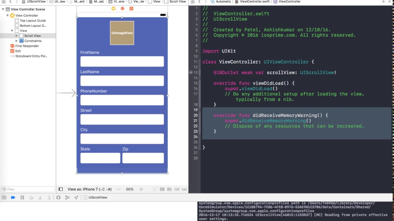 UIScrollView - Move hidden TextFields with keyboard show and hide