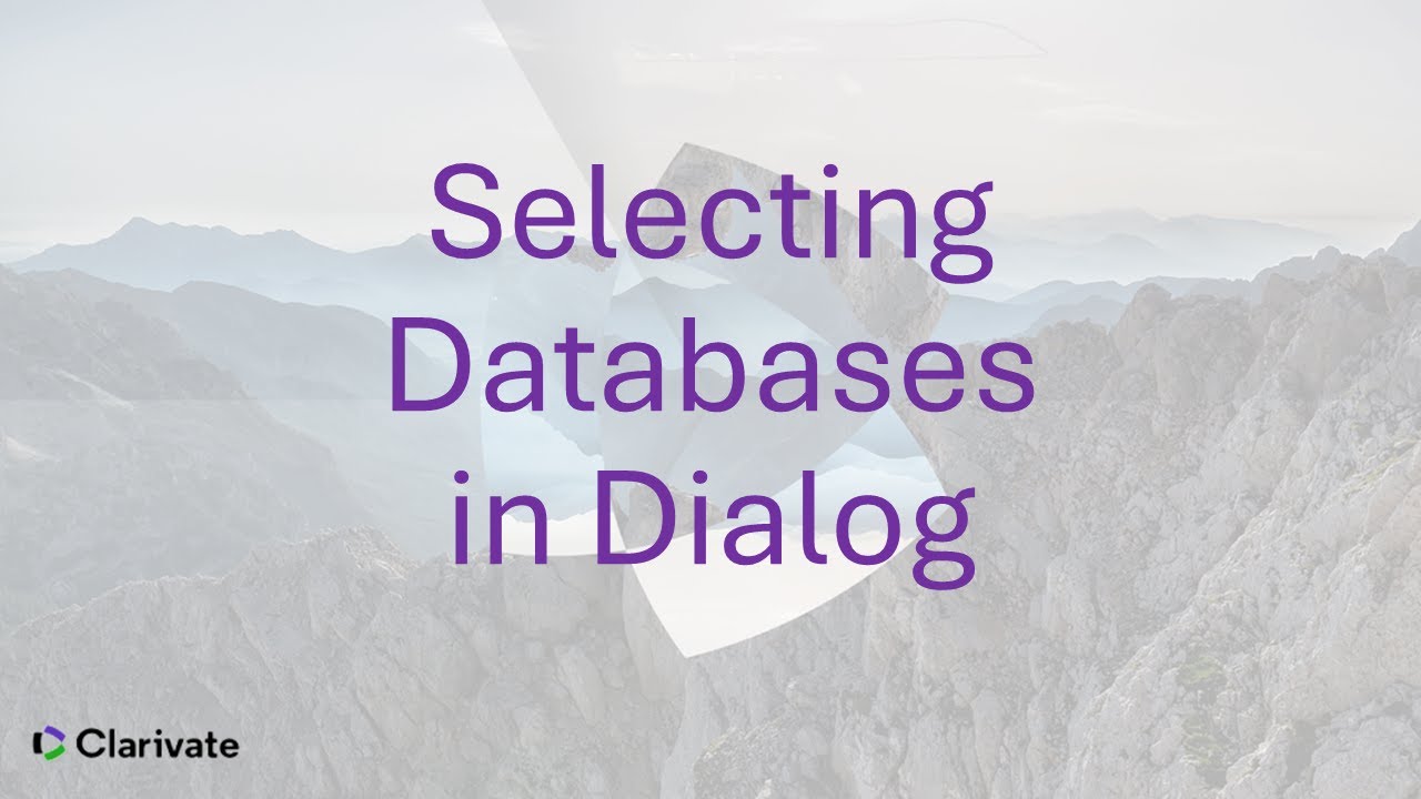 Selecting Databases in Dialog