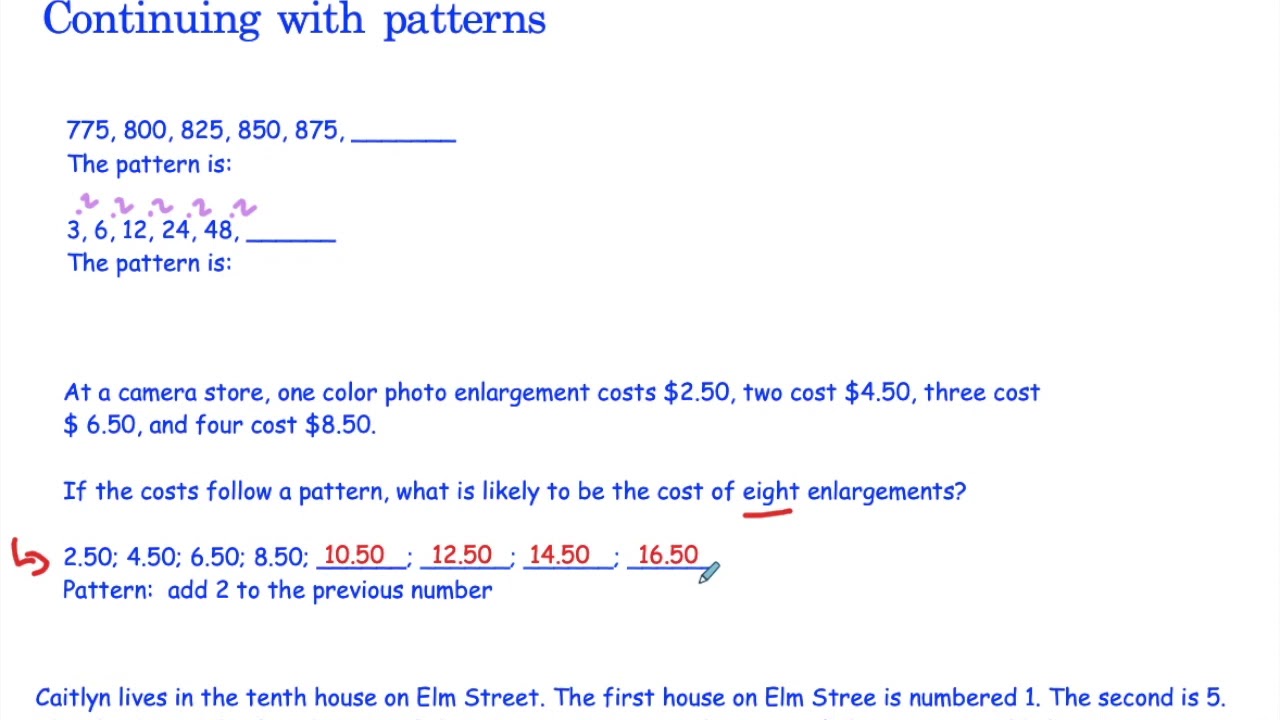 Patterns with Numbers 8 2