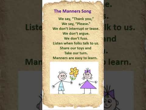Good manners poem in English for Toddlers✨