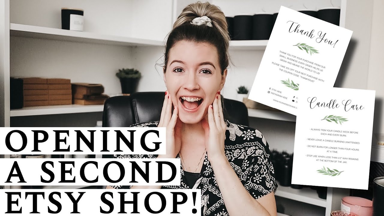 I OPENED A SECOND ETSY SHOP! Customize Your Own Thank You & Candle Care Cards! (Digital Downloads)