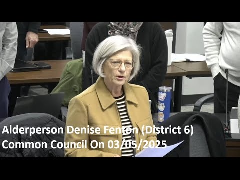 Alderperson Denise Fenton’s Invocation At 03/05/2025 Common Council ...