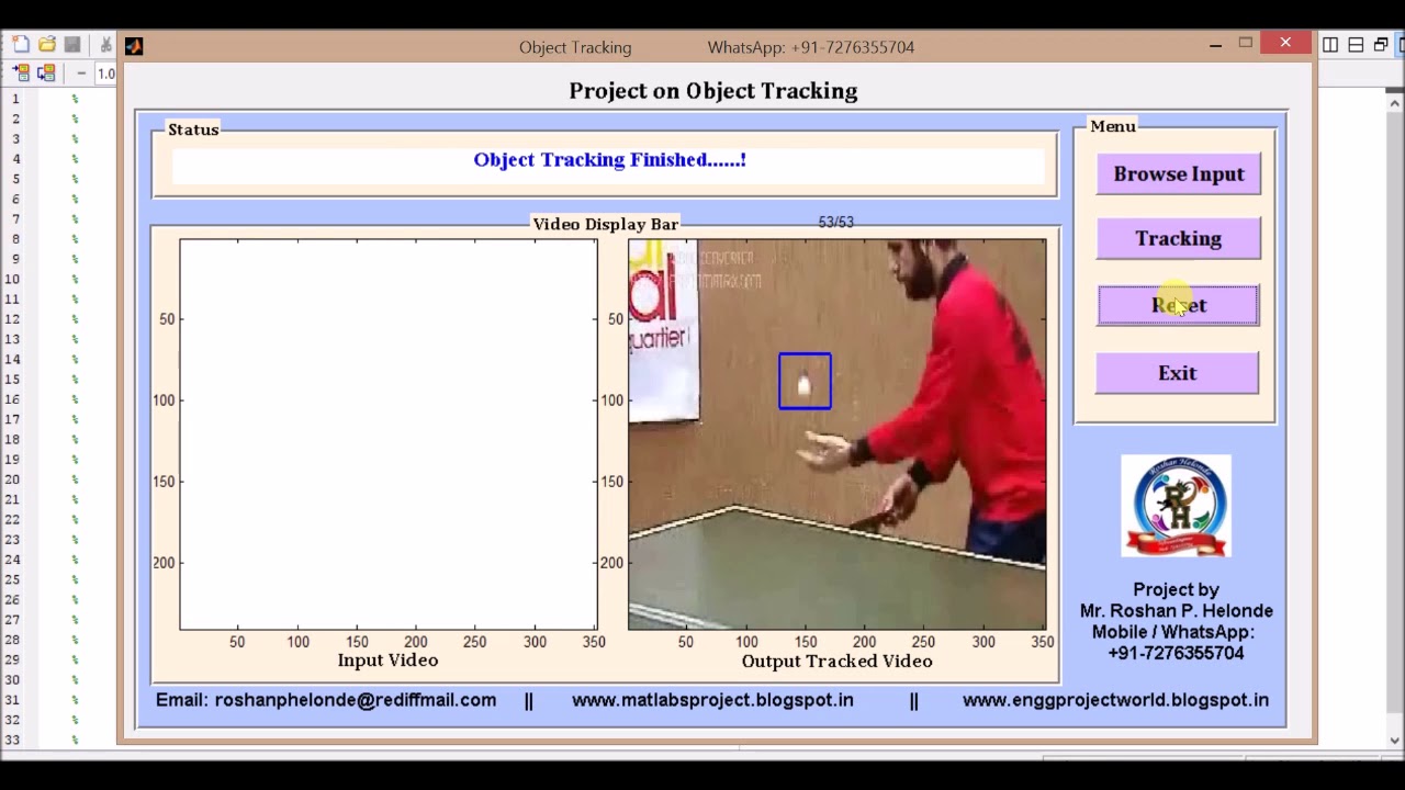 Object Detection Tracking using Matlab Source Code