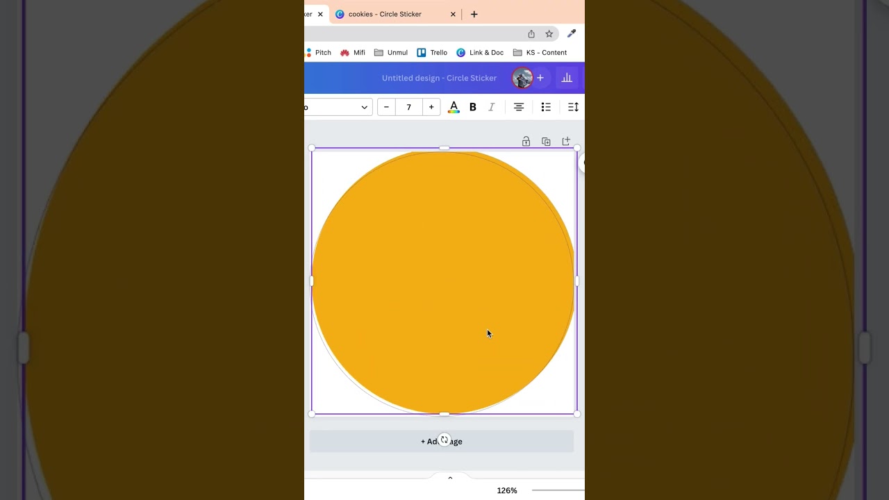 Tutorials video how to create circle sticker in canva