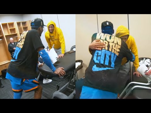 SGA visits Tyrese Haliburton in locker room after torn Achilles in Game 7