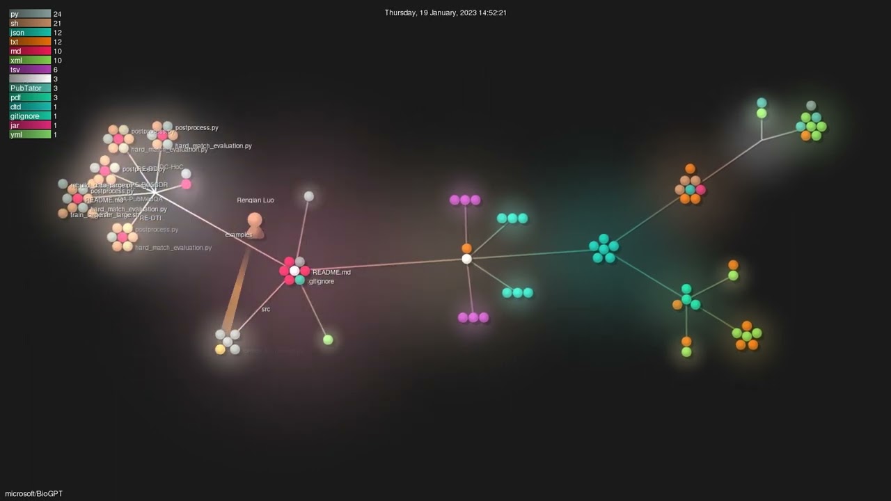 microsoft/BioGPT - Gource visualisation