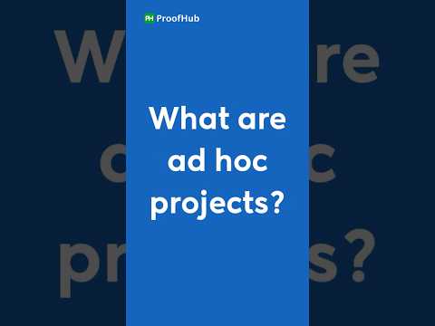 What are ad hoc projects? #adhocprojects #projectmanagement