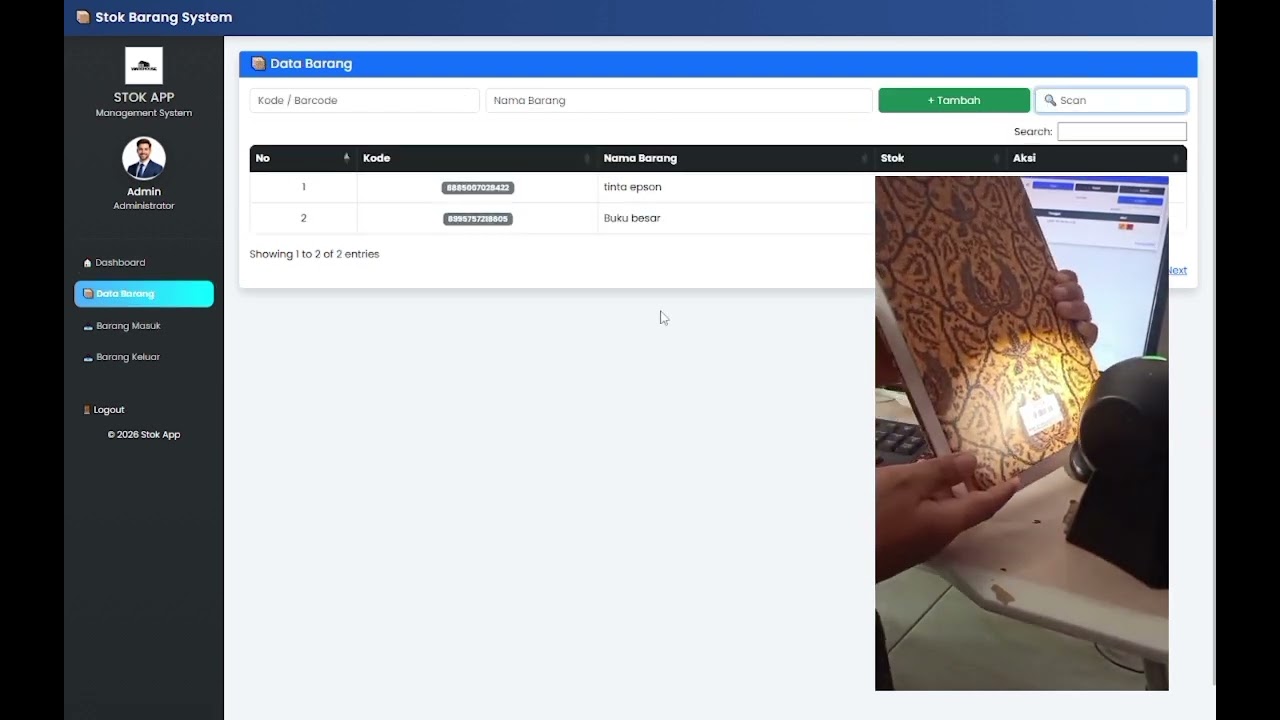Web Inventory System PHP + MySQL + Barcode Scanner (Demo Project)