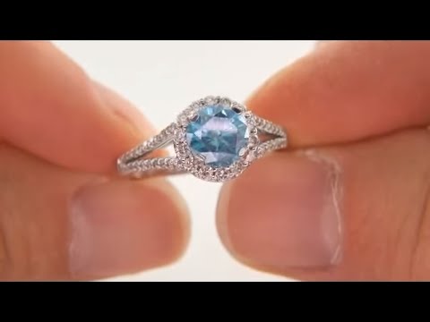 Estate 1.65 Carat Blue Diamond Engagement-Wedding Ring