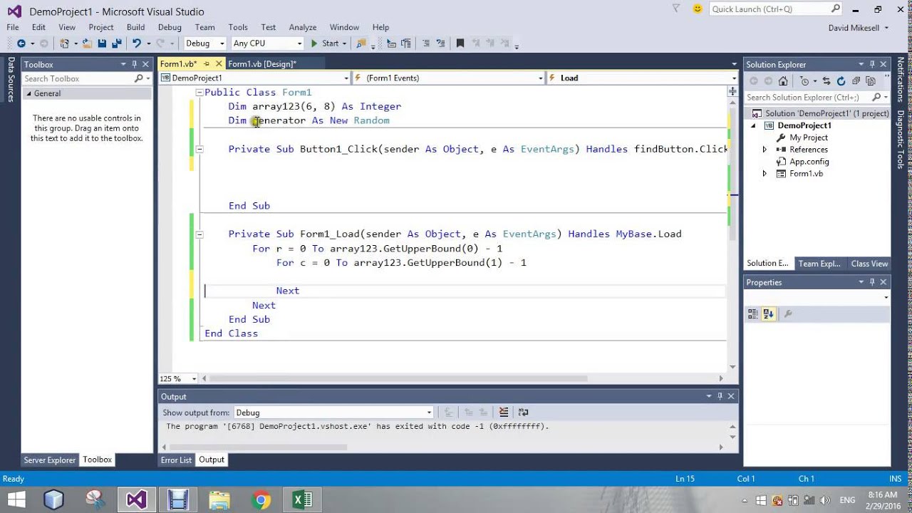 VB 2D Array of Random Numbers