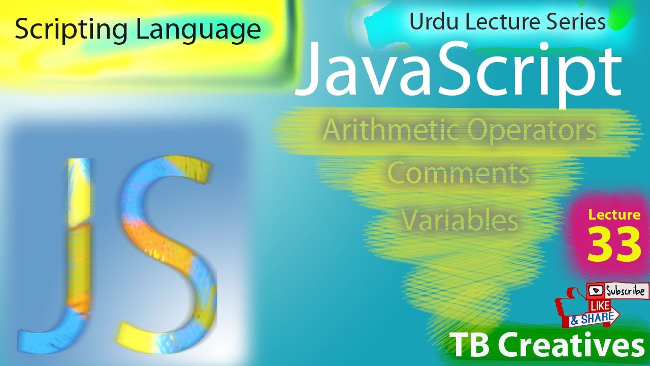 #Erozgar Technical Lecture No 33 JavaScript Arithmetic Operators & Variables in Urdu / Hindi