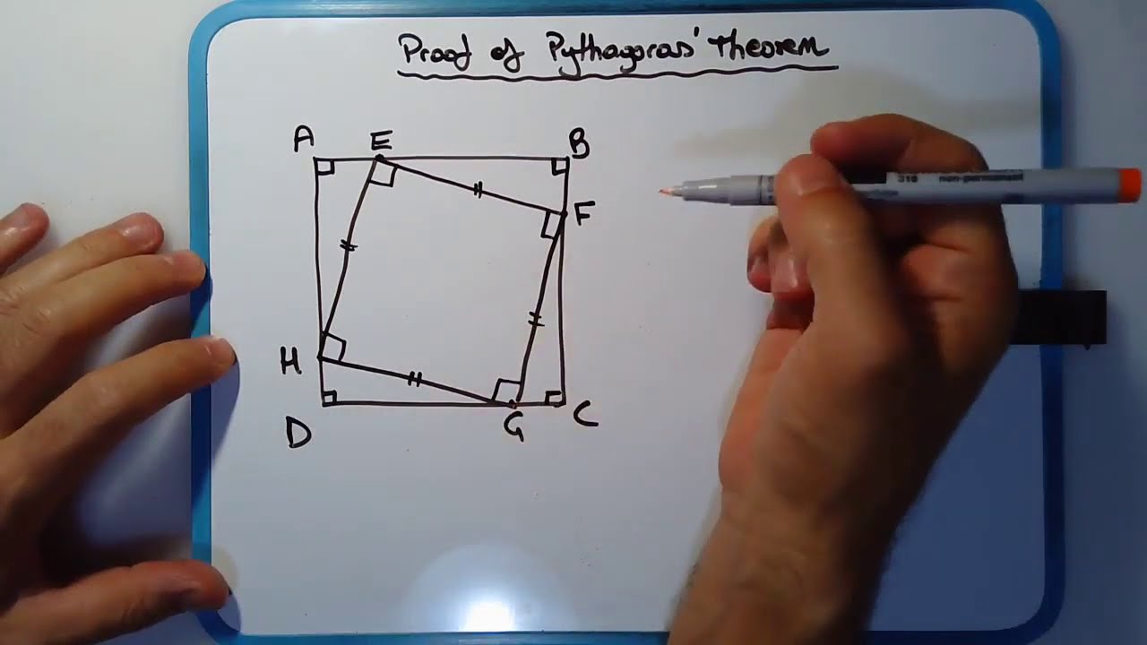 How to prove Pythagoras' theorem using geometry, nested squares & algebra