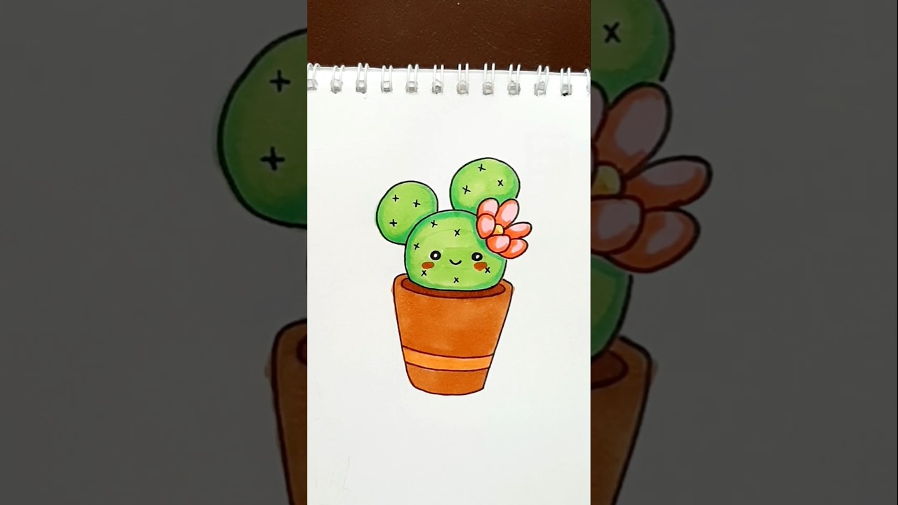 Free Printable Cute Cactus Coloring Page for Kids