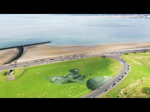 Saype: To the Moon | Public art at New Brighton