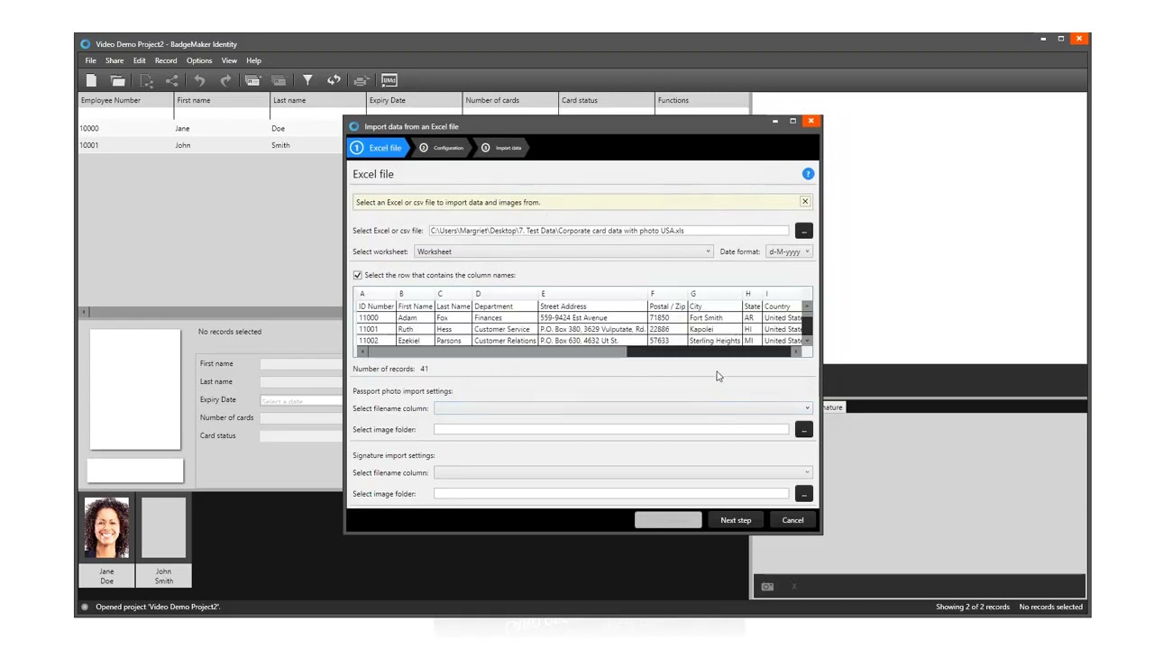 10  BadgeMaker Identity   How to import data from an Excel file