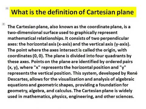 what is the definition of cartesian plane