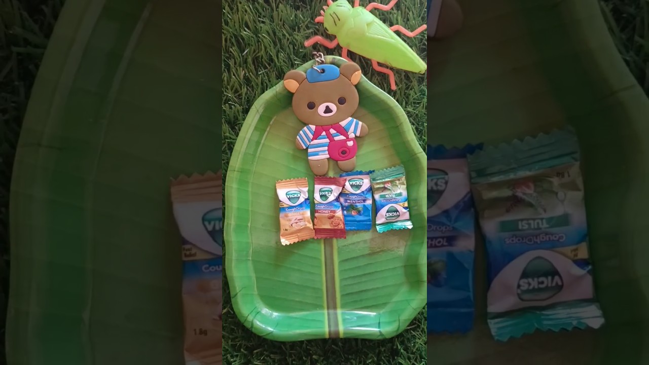 4 Type of Vicks(Tulsi, Honey, Menthol, Ginger) Cough Drops candy #yummy #viral #asmr #shorts