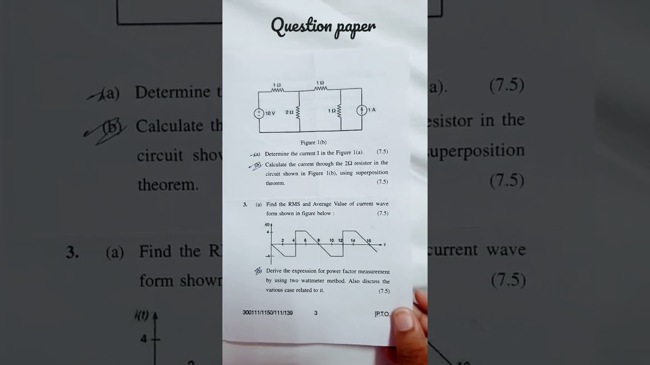 YMCA university Basic Electrical Engineering question paper 📃 of B.tech (cse)1st sem...