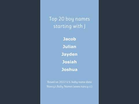 Top 20 boy names starting with J