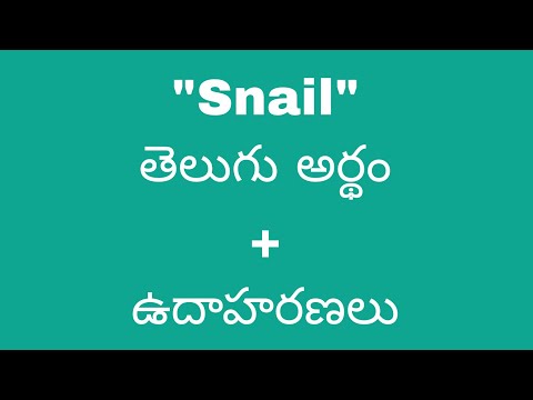 Snail meaning in telugu with examples | Snail తెలుగు లో అర్థం @Meaning in Telugu