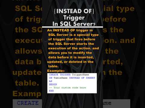 { INSTEAD OF } Trigger In SQL Server | #sql ,#database ,#sqlserver