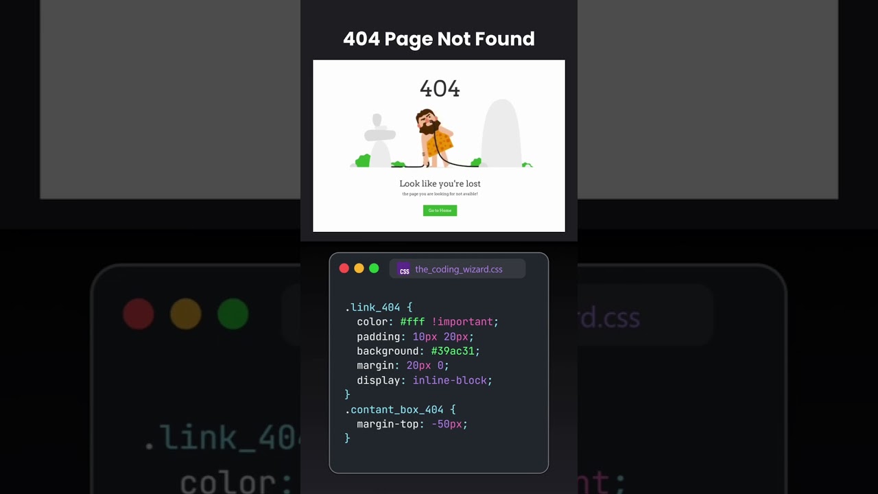 404 Error Page Not Found using | HTML/CSS/JAVASCRIPT