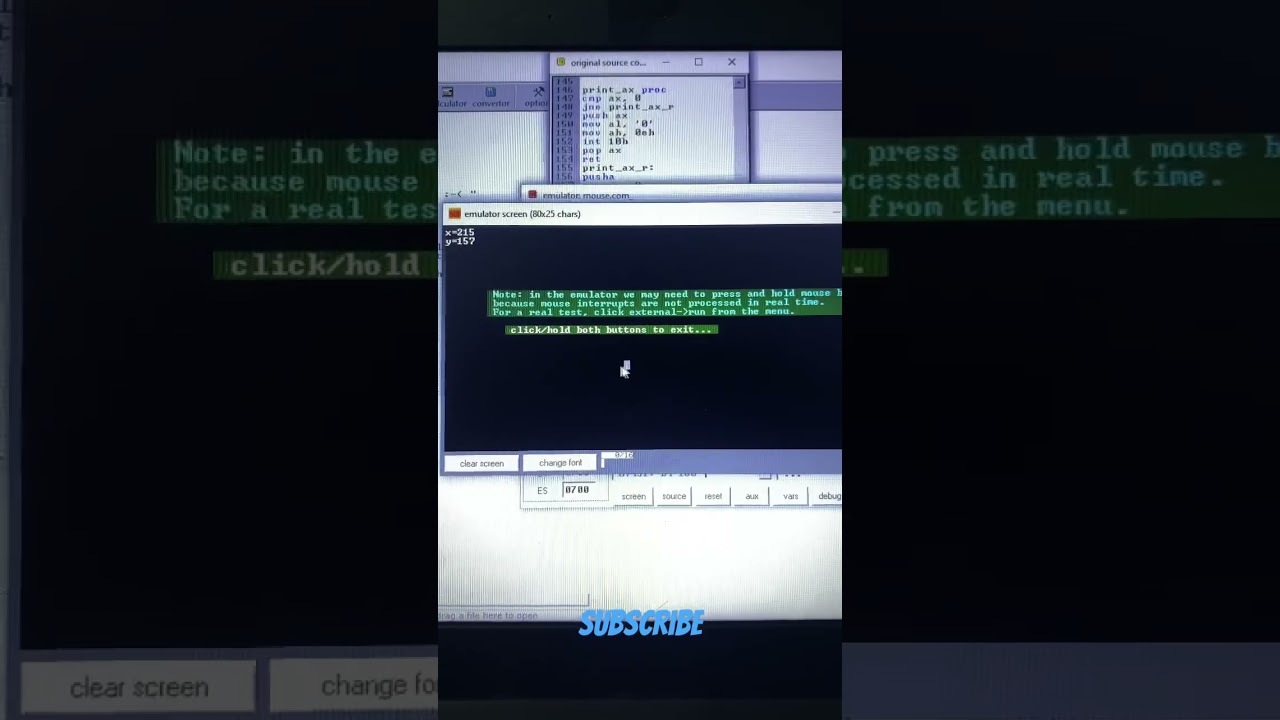mouse tracker in assembly language #codingtime #codinglife #assembly #programming #codinglove