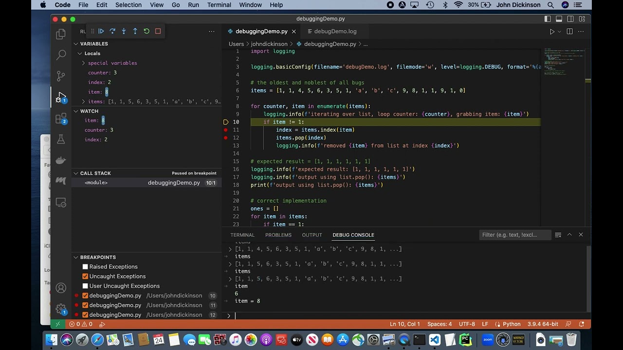 Debugging with VS Code and Python