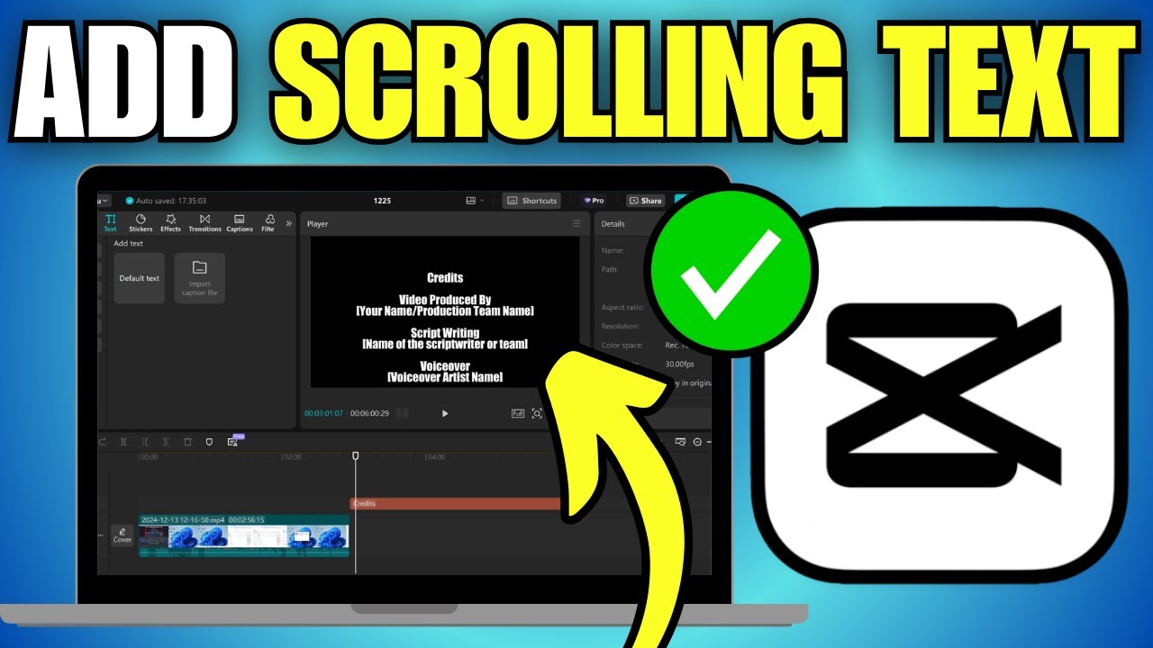 How To Add Scrolling Vertical Text in CapCut PC