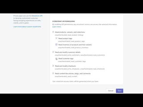 How to create Shopify Storefront API access token