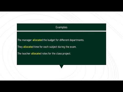 allocate # Expand Your English Vocabulary