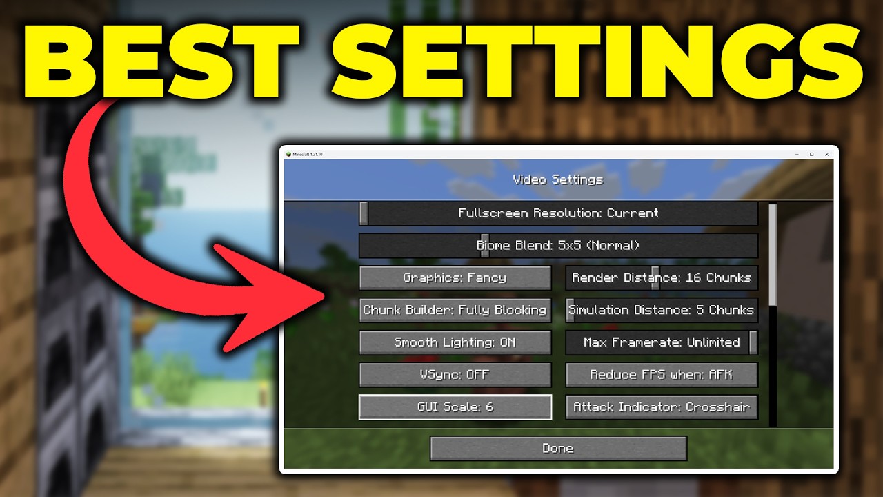 Best Minecraft Settings for 1.21.11