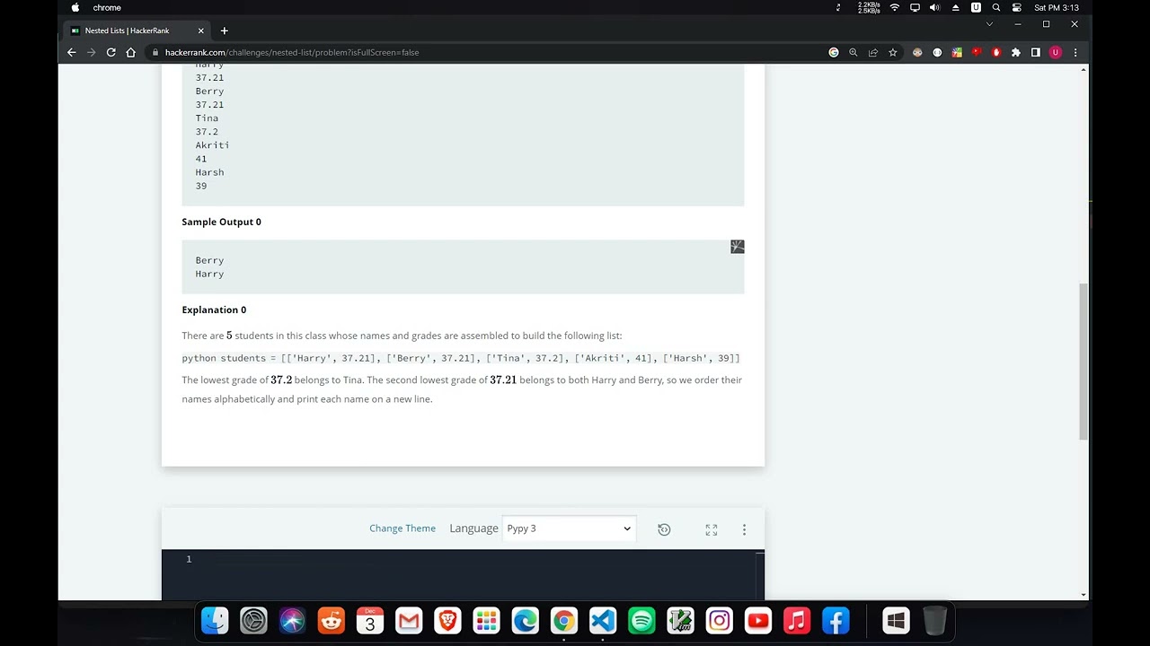 HackerRank Python Problem 