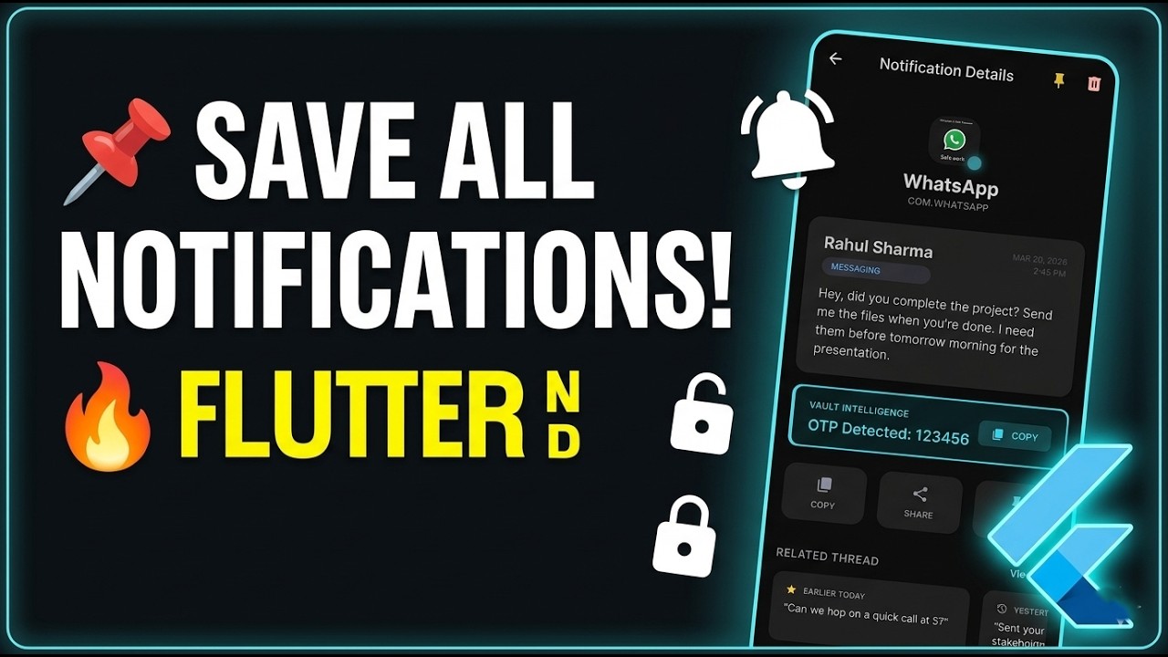 Build a Notification Vault App in Flutter (Save Deleted Notifications) | AI + Google Antigravity