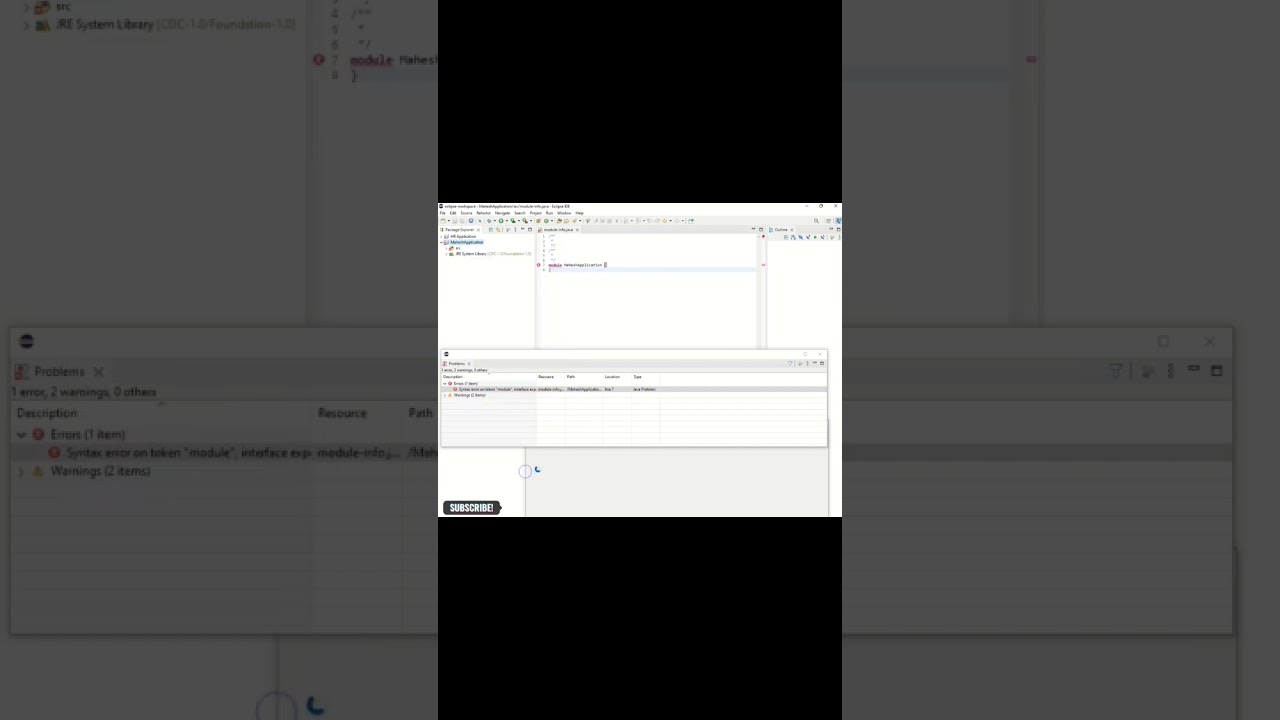 How to resolve Syntax token error problem in eclipse java