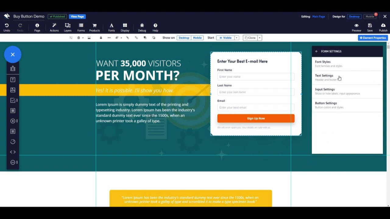 Convertri Help - Form Widget Overview
