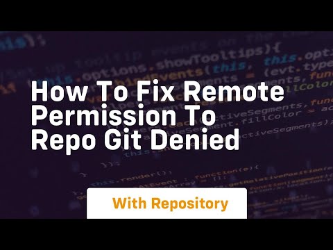 how to fix remote permission to repo git denied