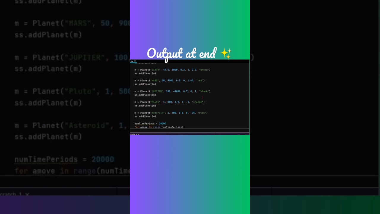 Solar system model using Python #learning